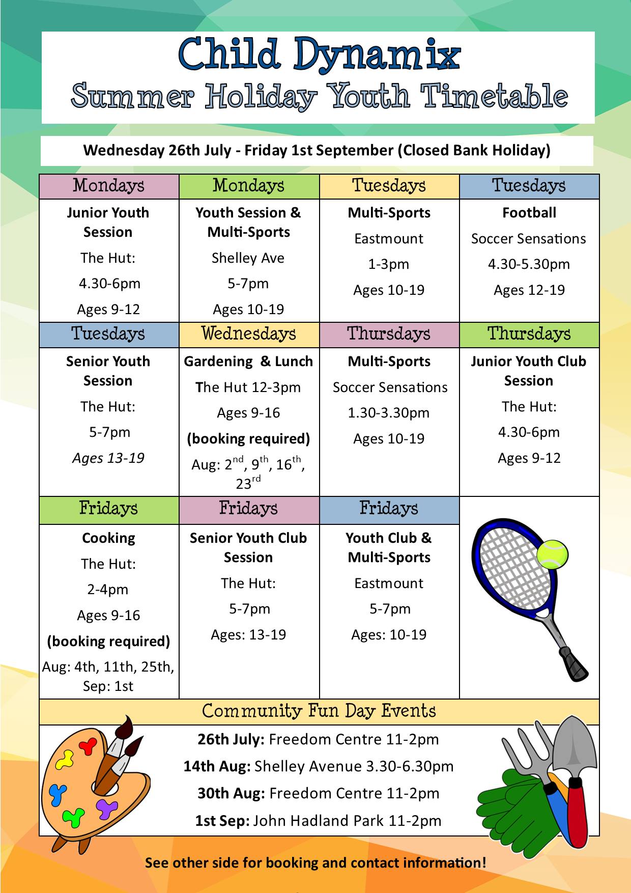 Youth Summer Activities 2023 - Child Dynamix